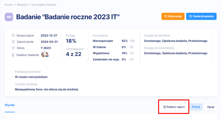 Pobieranie wyników badania (raport) do pliku XLS - Centrum Pomocy ... Pobieranie wyników badania (raport) do pliku XLS - Centrum Pomocy ...